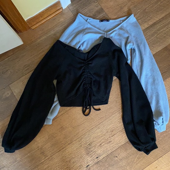 Zaful | Tops | 2 Set Zaful Cropped Ruched Top | Poshmark